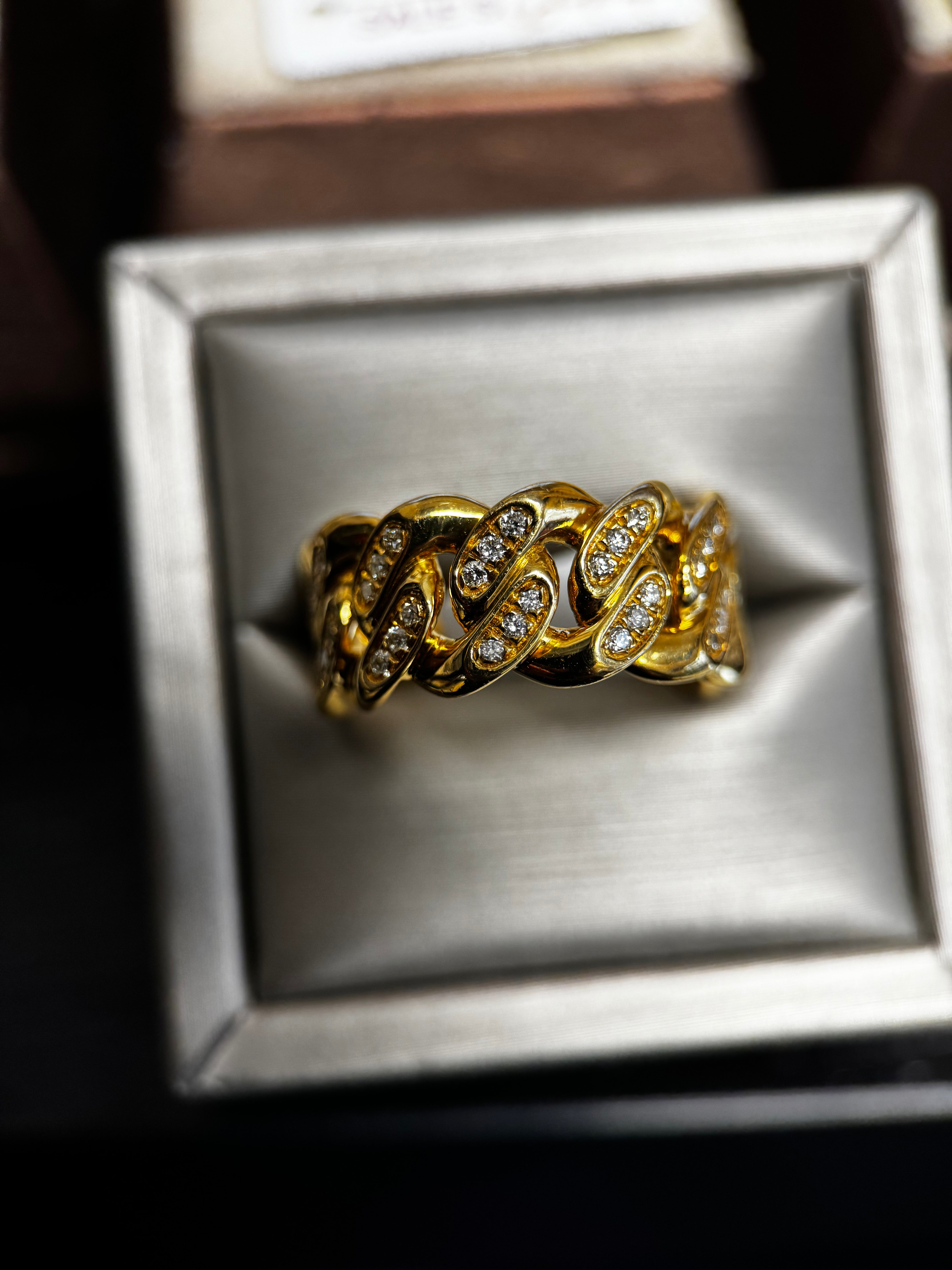 10.5MM CUBAN LINK DIAMOND RING 10k SOLID GOLD .52CTW – Monica Jewelers