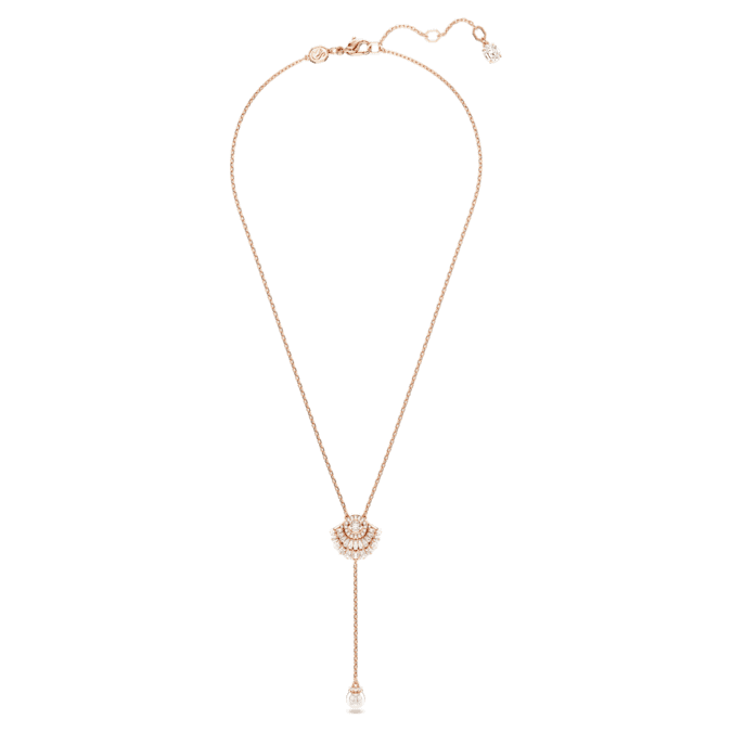 Idyllia Y pendant Crystal pearl, Shell, White, Rose gold-tone plated ...