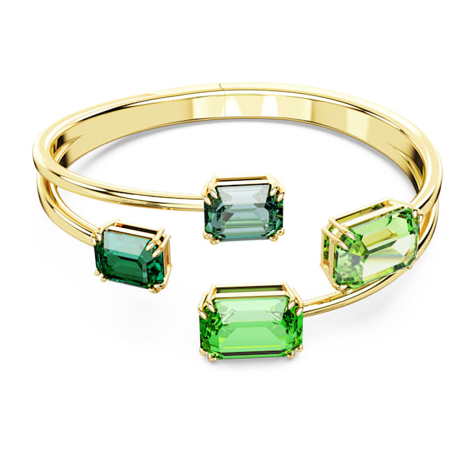 Millenia bangle Octagon cut, Green, Gold-tone plated – Monica Jewelers