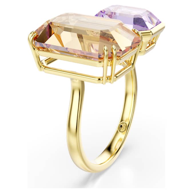 Millenia open ring Octagon cut, Multicolored, Gold-tone plated – Monica ...