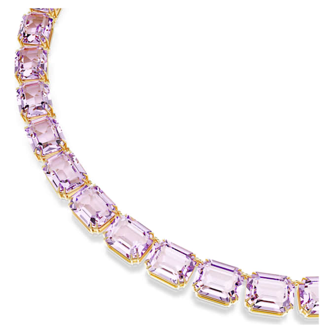 Millenia Tennis necklace Octagon cut, Purple, Gold-tone plated – Monica ...