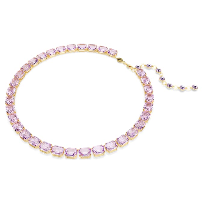 Millenia Tennis necklace Octagon cut, Purple, Gold-tone plated – Monica ...