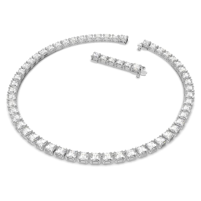 Millenia Tennis necklace Square cut, White, Rhodium plated – Monica ...