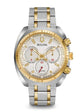 Bulova Two Tone Curv 98a157 silver white dial red accents watch ...